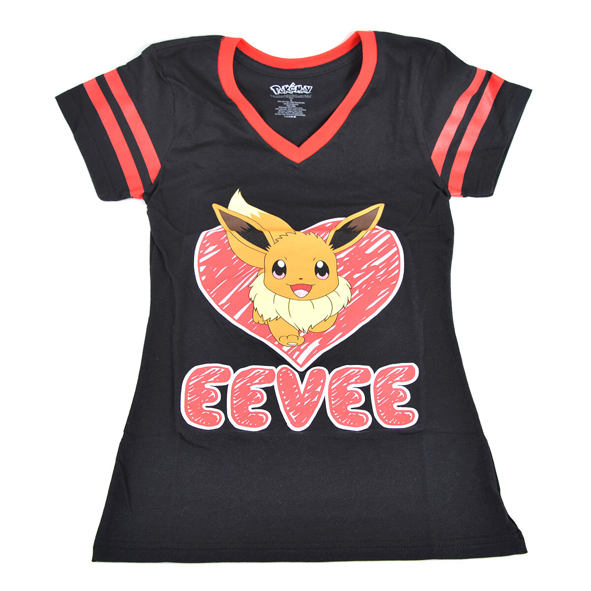 Pokémon Eevee Black V-Neck Juniors Tee | Tokyo Otaku Mode Shop